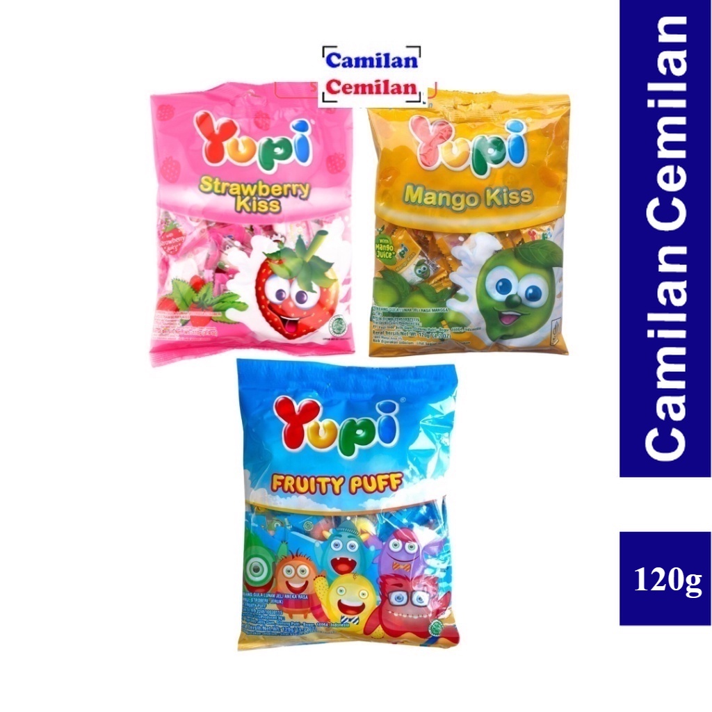 Jual Permen Yupi Strawberry Kiss Fruitty Puff Mango Kiss 120 gr ...