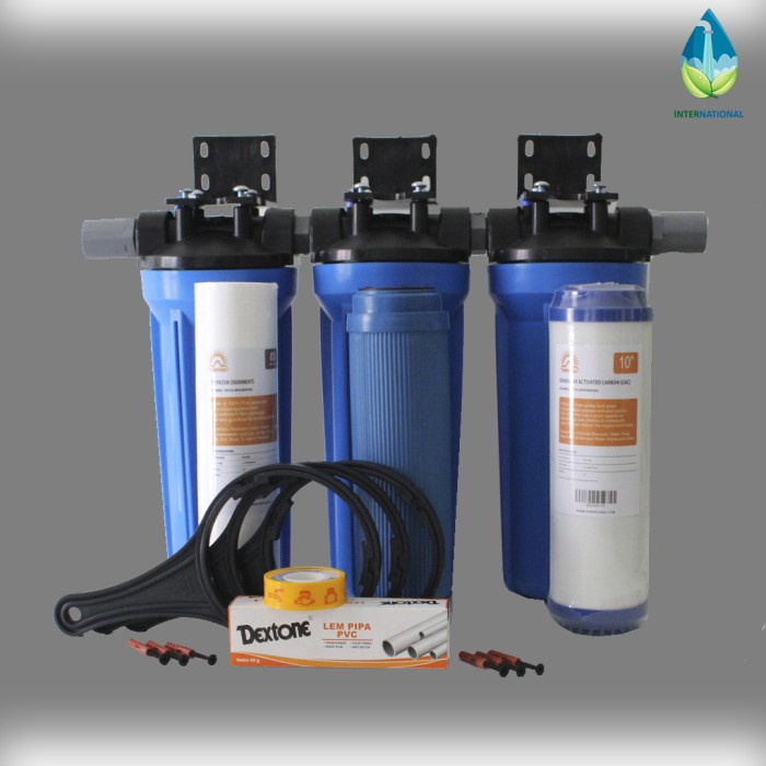Jual Paket Filter Air 10" 3 tahap SPG / Filter Air Kuning /Filter Air ...