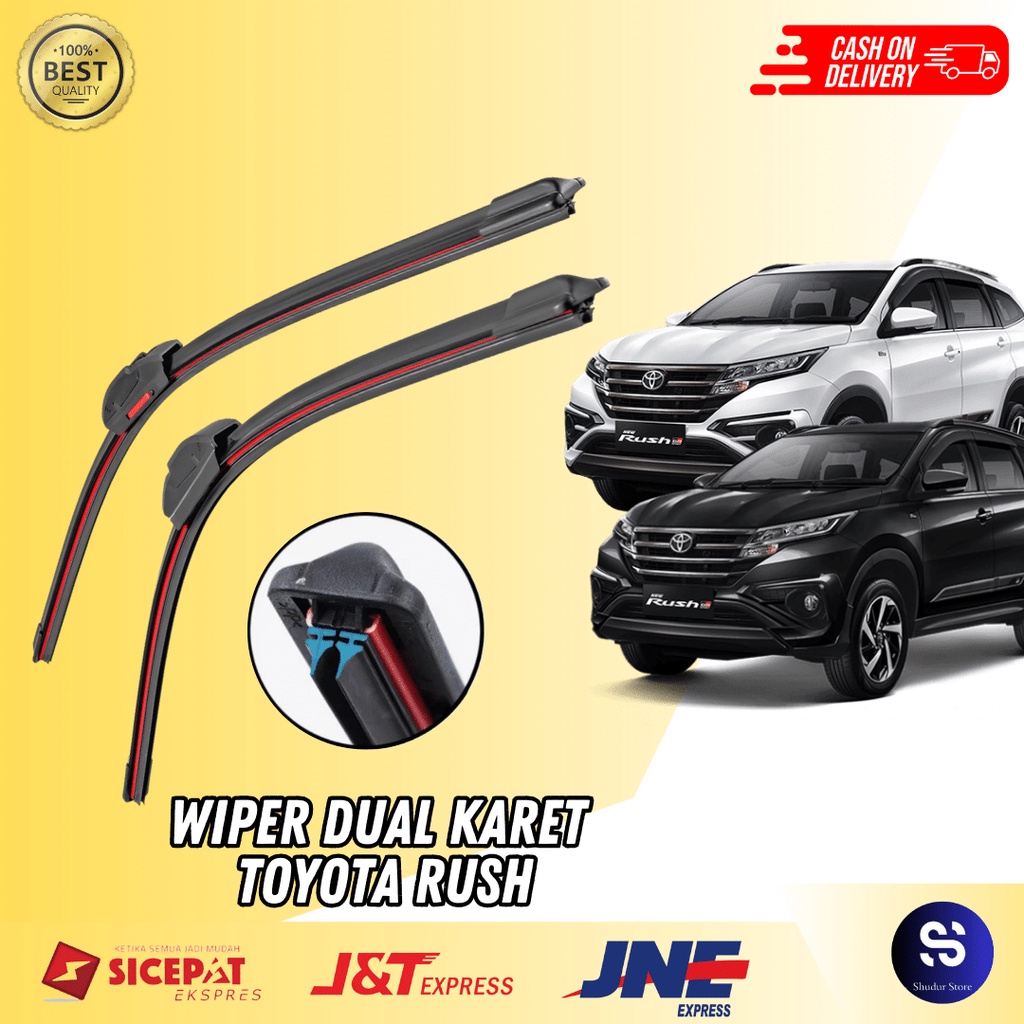 Jual Wiper Dual Karet / Double Karet - Toyota Rush / All New Rush ...