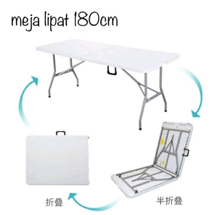 Jual Meja Lipat Plastik Besar Tinggi Portable Kokoh Serbaguna Jualan ...