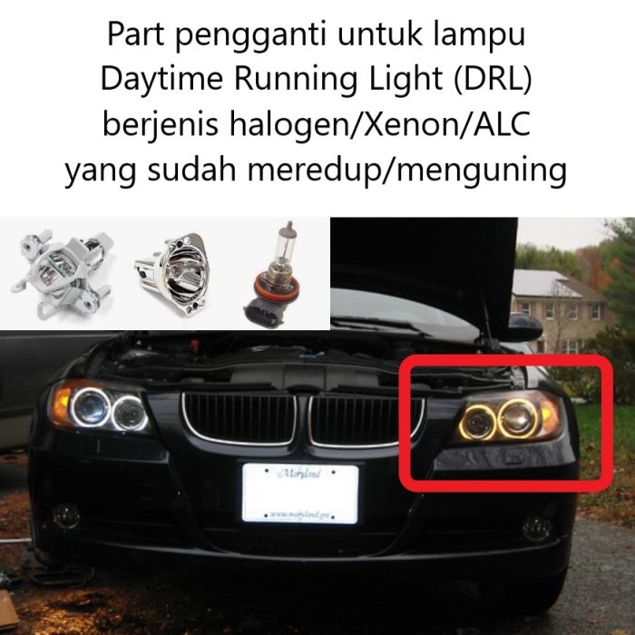 Jual BMW E90 E84 DRL Bulb Angel Eyes Halo Light Lampu Halogen H8 Senja ...