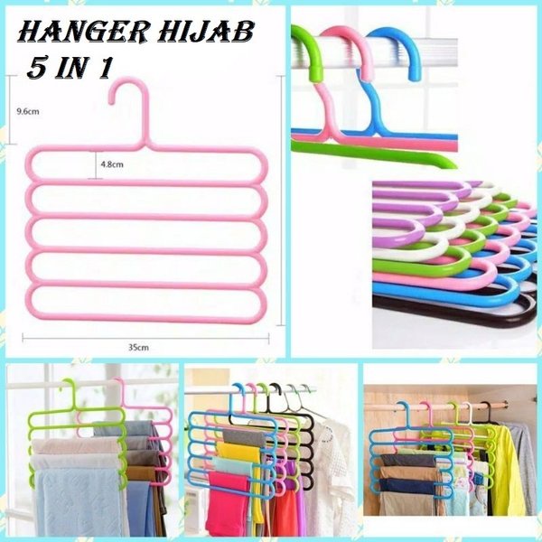 Jual GG HANGER HIJAB GANTUNGAN BAJU 5 SUSUN MAGIC HANGER PAKAIAN CELANA ...