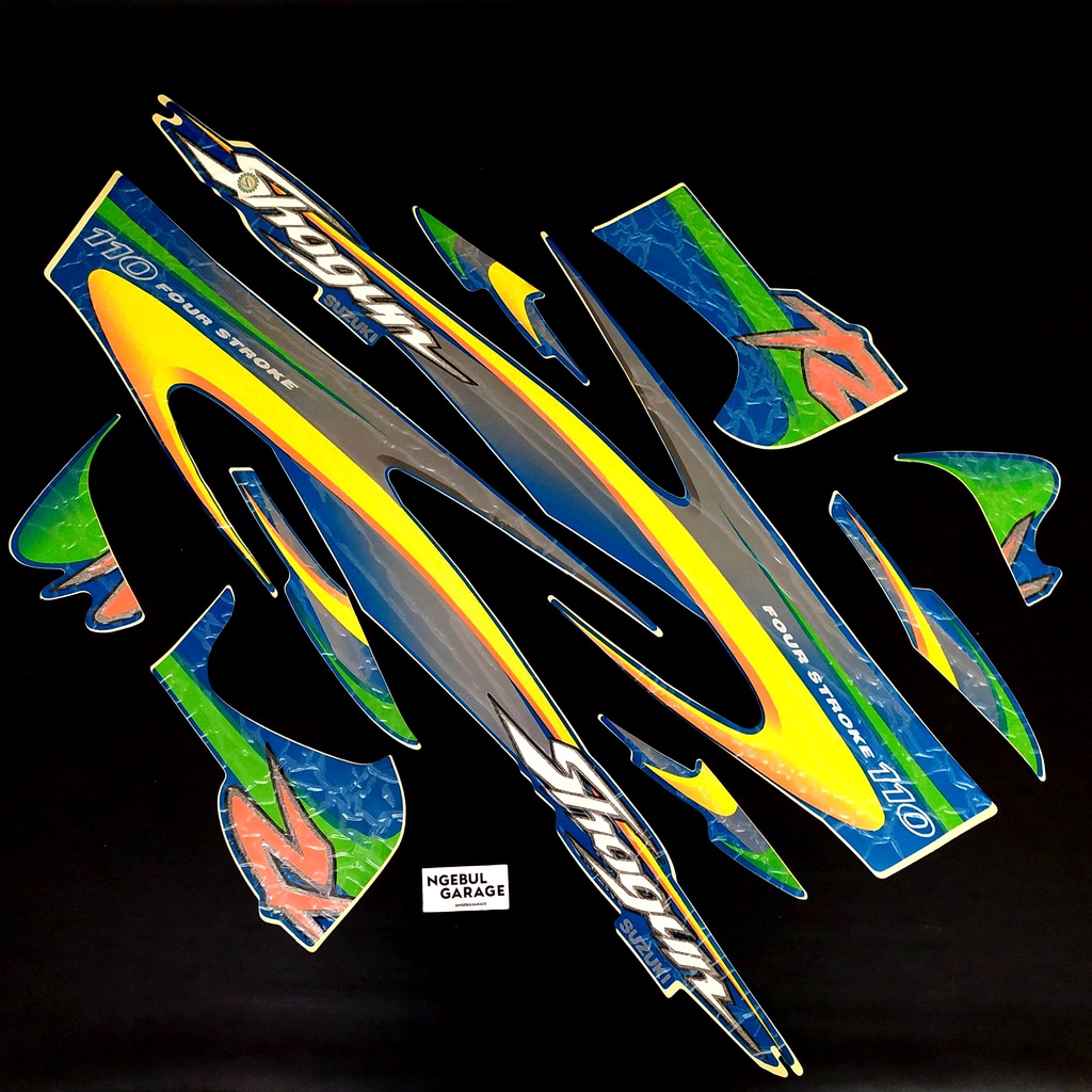 Jual Stiker Shogun R 110 2001 Striping SUZUKI ABU BIRU KUNING ORANGE ...