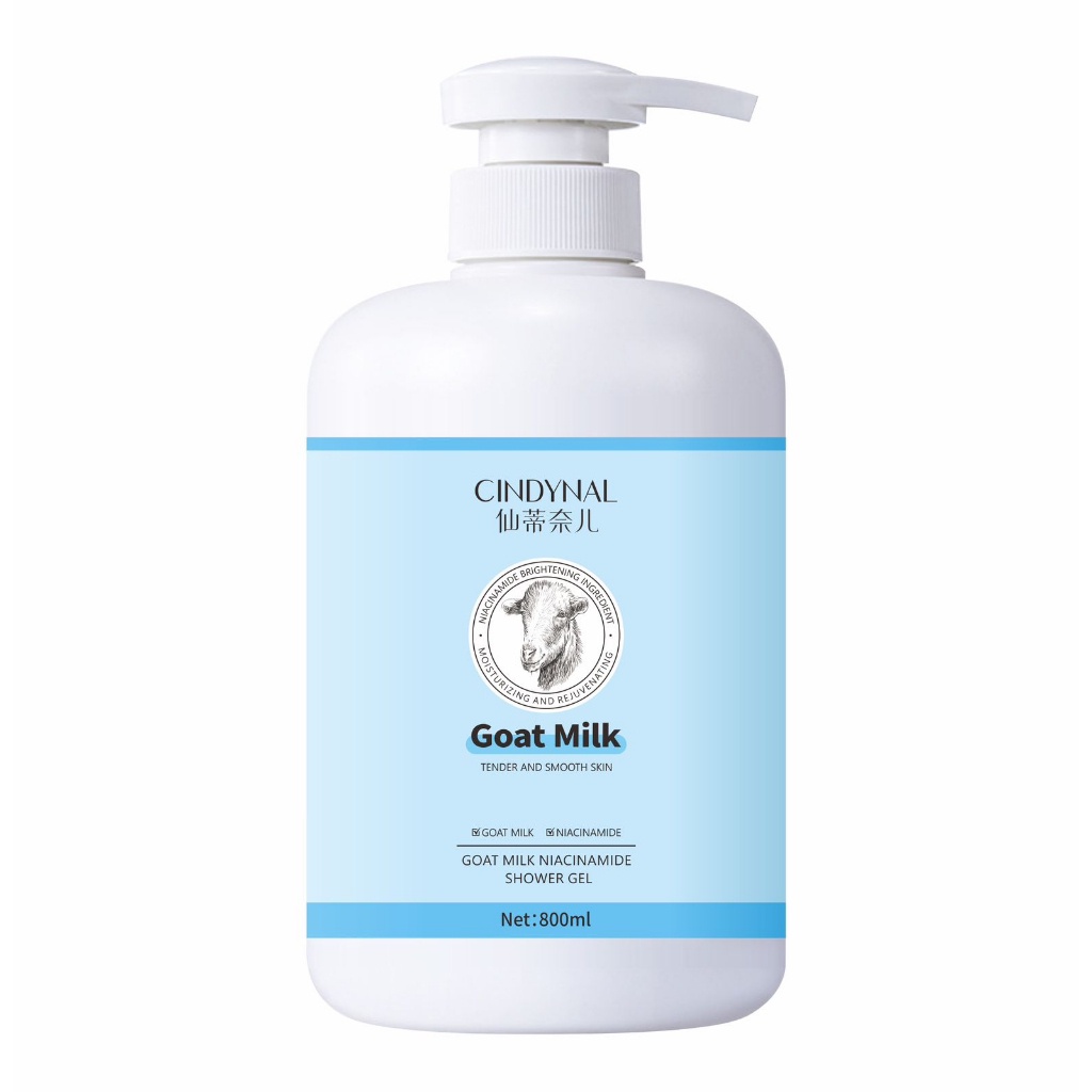 Jual (NARA MEOW) [800ML] BPOM CINDYNAL GOAT MILK BODY WASH NIACINAMIDE ...