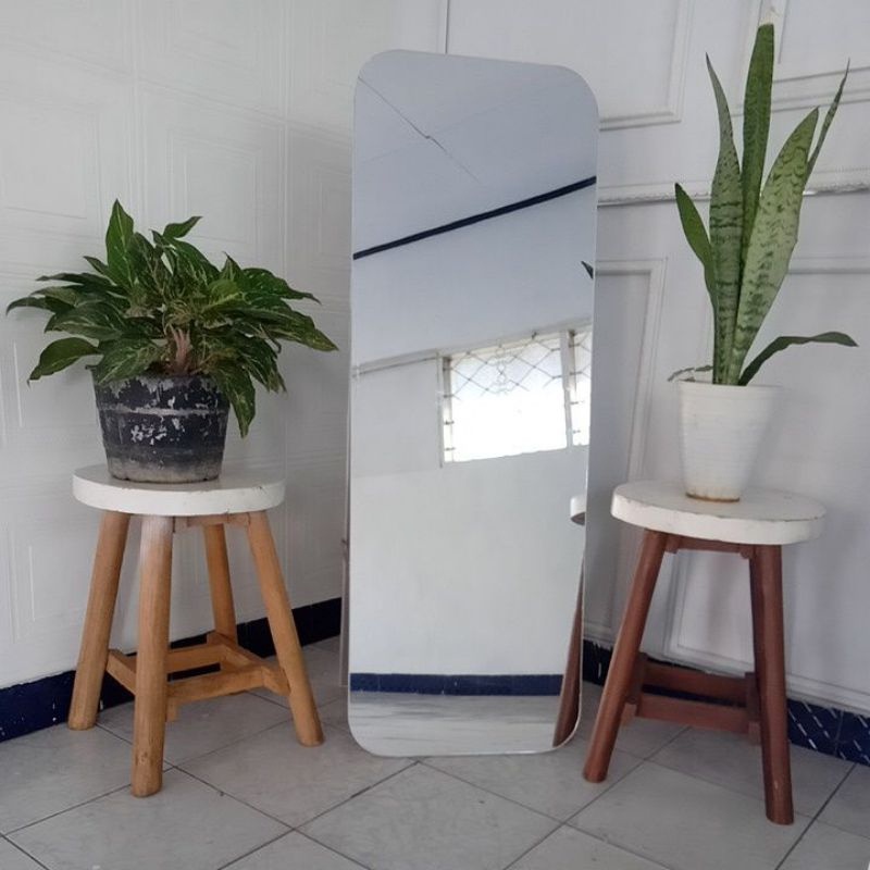 Jual Kaca Cermin standing mirror aesthetic curve UK 122CM X 40CM ...