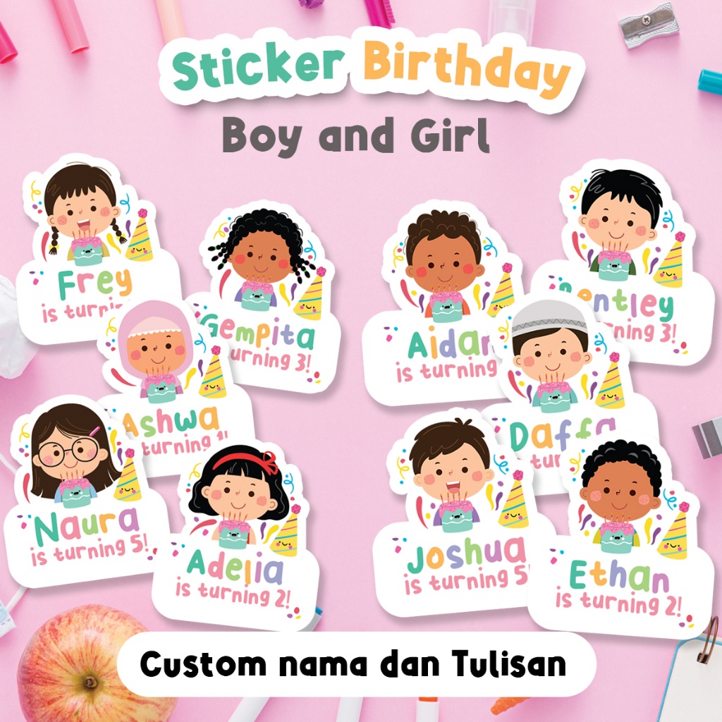 Jual Sticker Ulang Tahun Anak Sticker Bento Birthday Sticker Anak ...