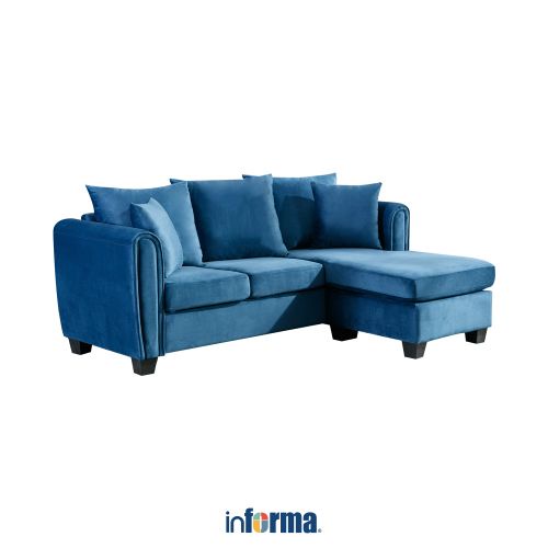 Jual Informa Lufkin Sofa Sudut Fabric - Biru Tempat Duduk Empuk Sofa ...