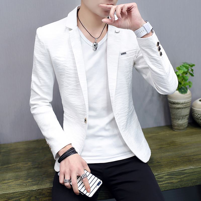 Jual Men's trendy slim fit thin suit jacket | Shopee Indonesia