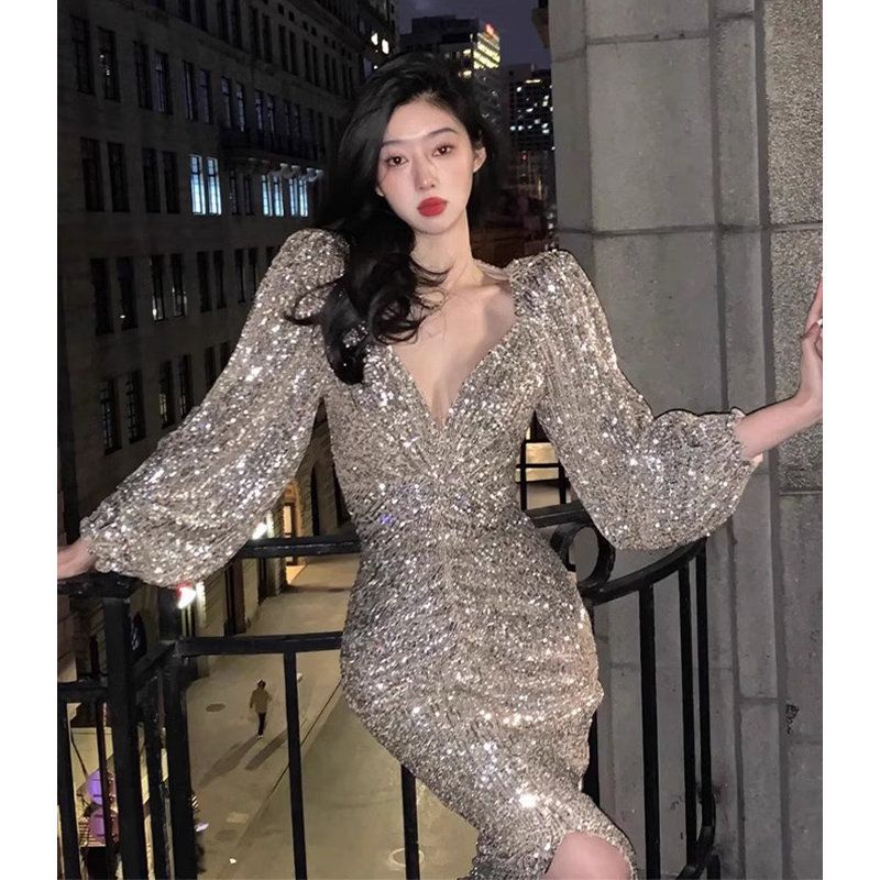 Jual Evening dress with a high-end feel, light luxury, socialite ...