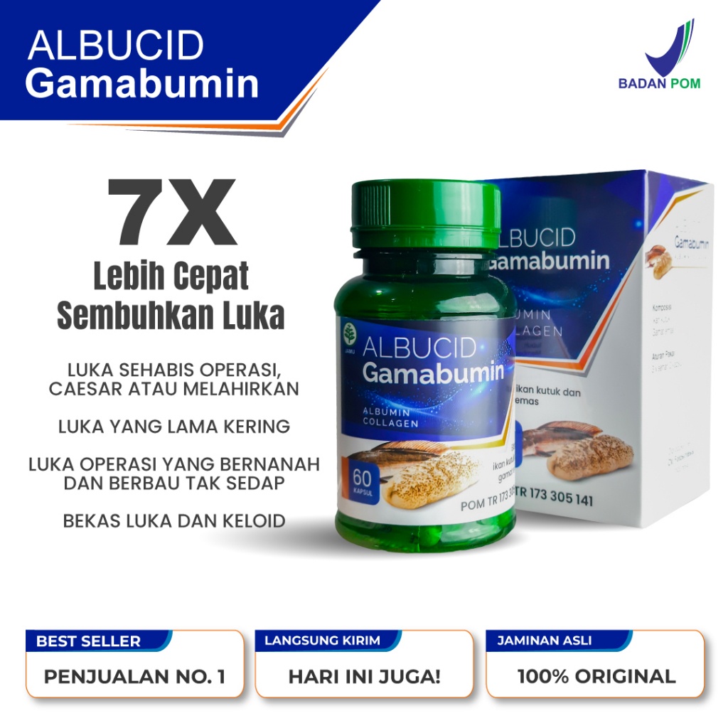 Jual Package 1 Botol Albucid Kapsul Collagen Menyembuhkan Luka Operasi ...