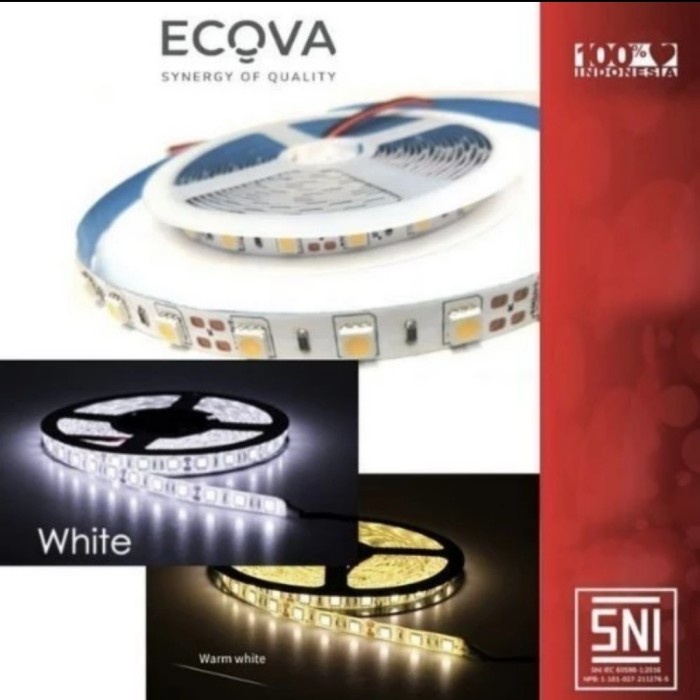 Jual Ecova led Stripe SMD 5050 60 Mata Besar Per Meter Super Terang 36W ...