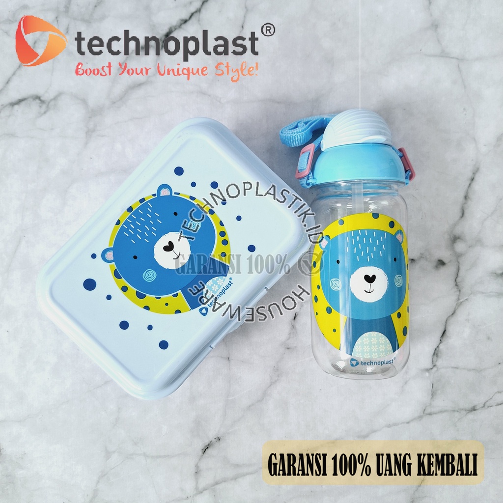 Jual TECHNOPLAST Paket Hemat Tiny Tedy Set Botol Minum 450 Ml Dan Kotak Bekal 700 Ml | Shopee ...
