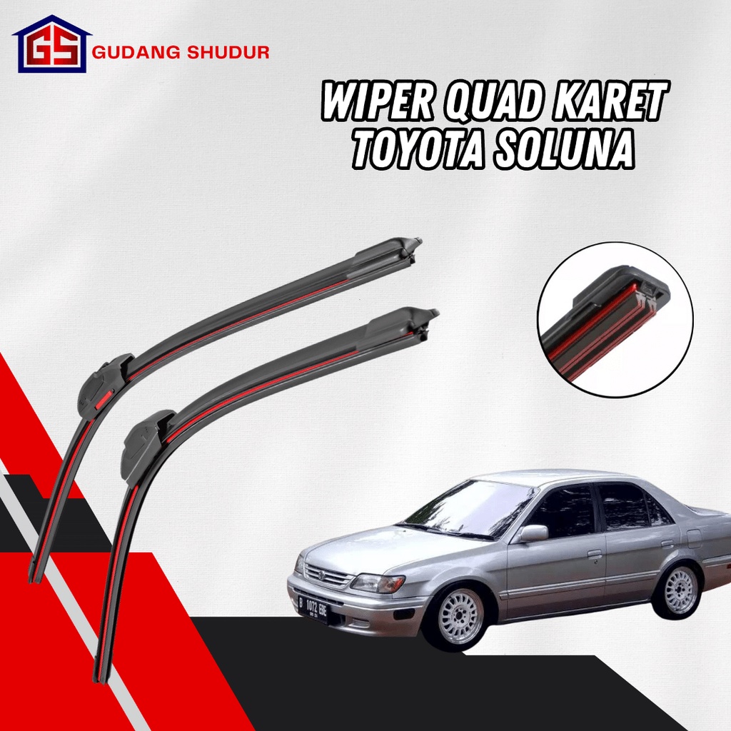 Jual Wiper Quad Blade Toyota Soluna Frameless 4 Lapis Karet Blade ...