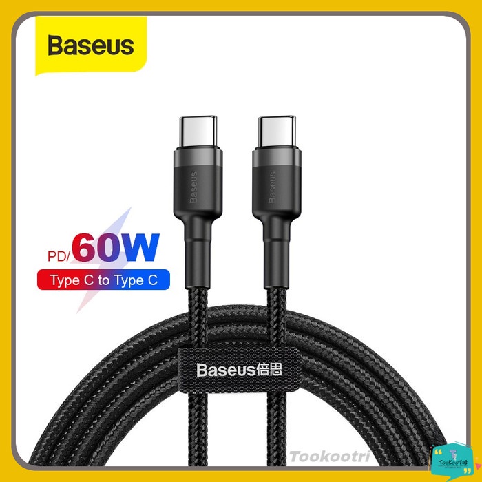 Jual BASEUS Kabel Data Type C to Type C 60W 3A Fast Charging PD 2.0 QC 3.0 | Shopee Indonesia