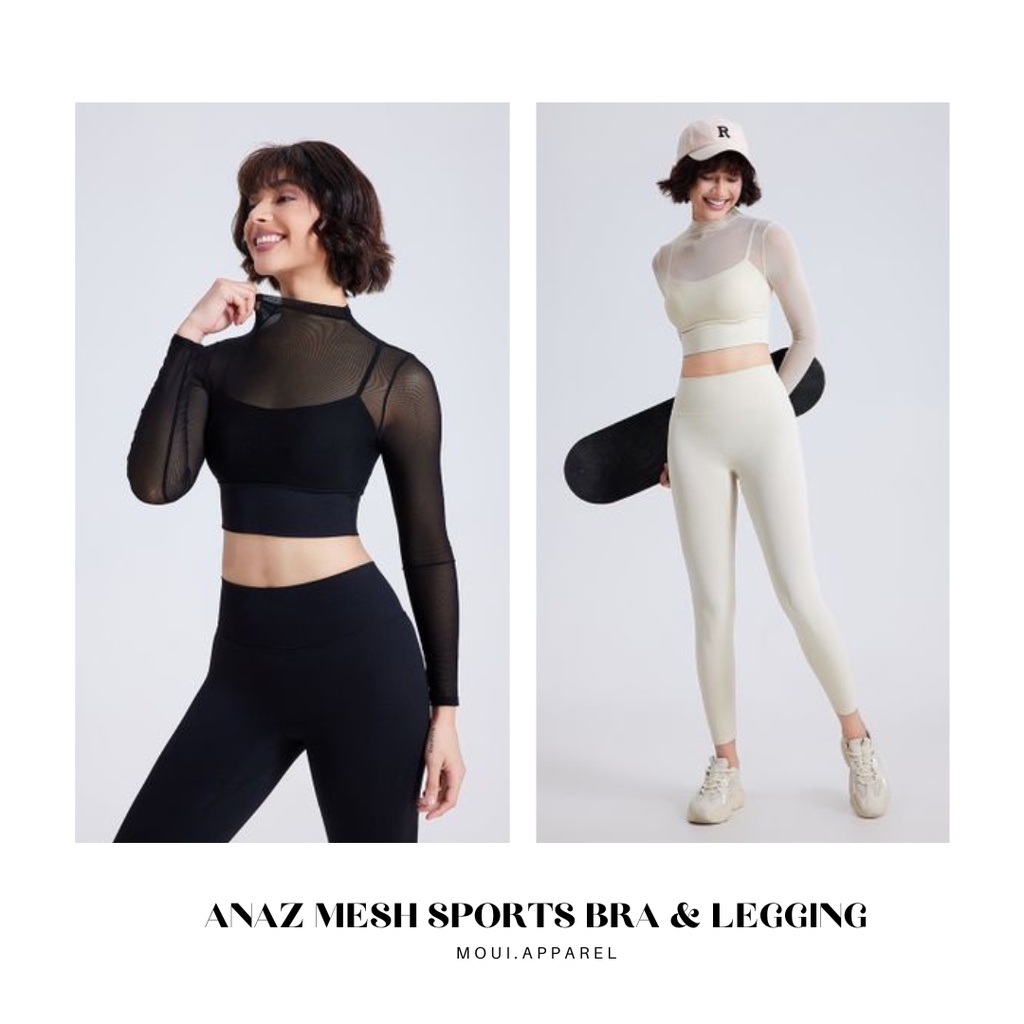 Jual MOUI.APPAREL - ANAZ SERIES MESH SPORTS BRA AND SEAMLESS LEGGING ...
