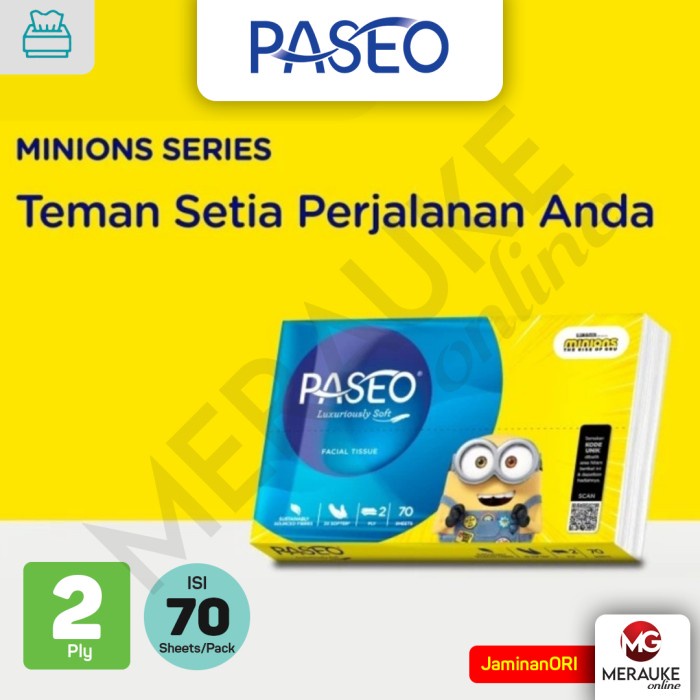 Jual Paseo Tisu Wajah Travel Pack 70 Lembar 2 Ply Minions Series ...