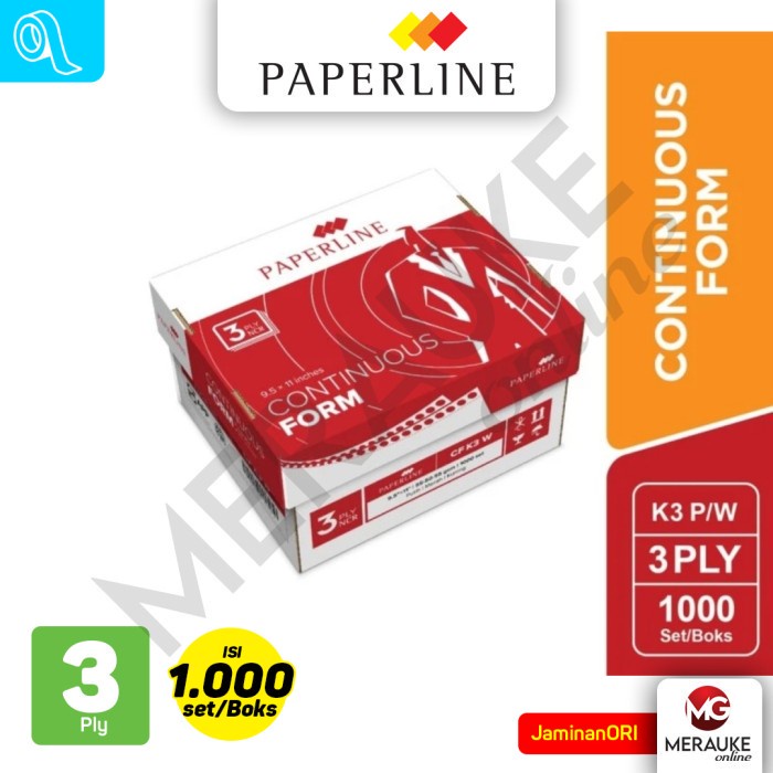 Jual Continuous Form Paperline 3 Ply K3 P/W (1000 set per Box) | Shopee ...