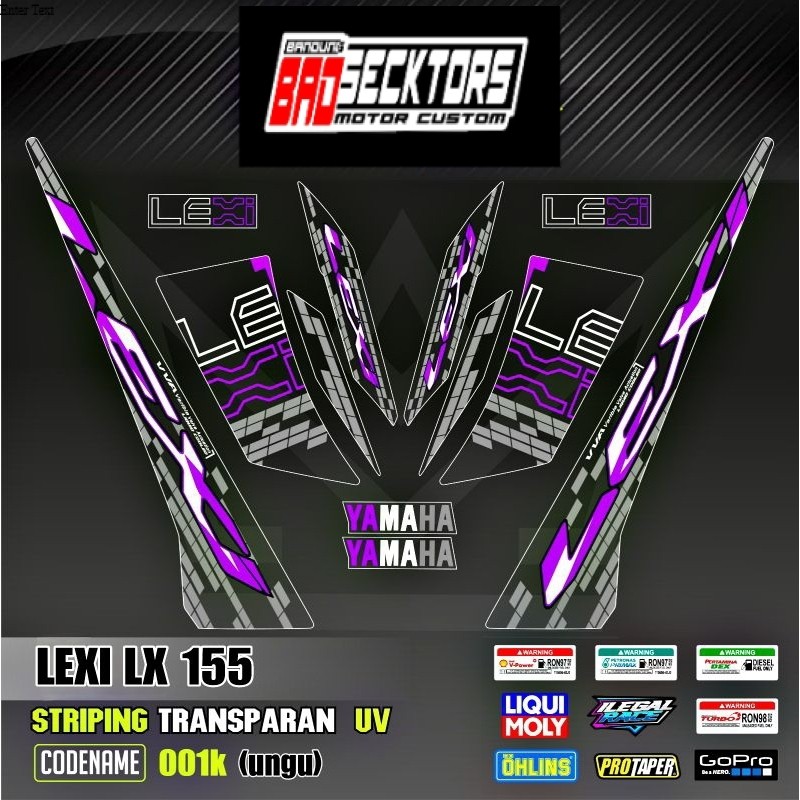 Jual Decal Sticker Striping Variasi Transparan Uv LEXI LX 155 All New ...