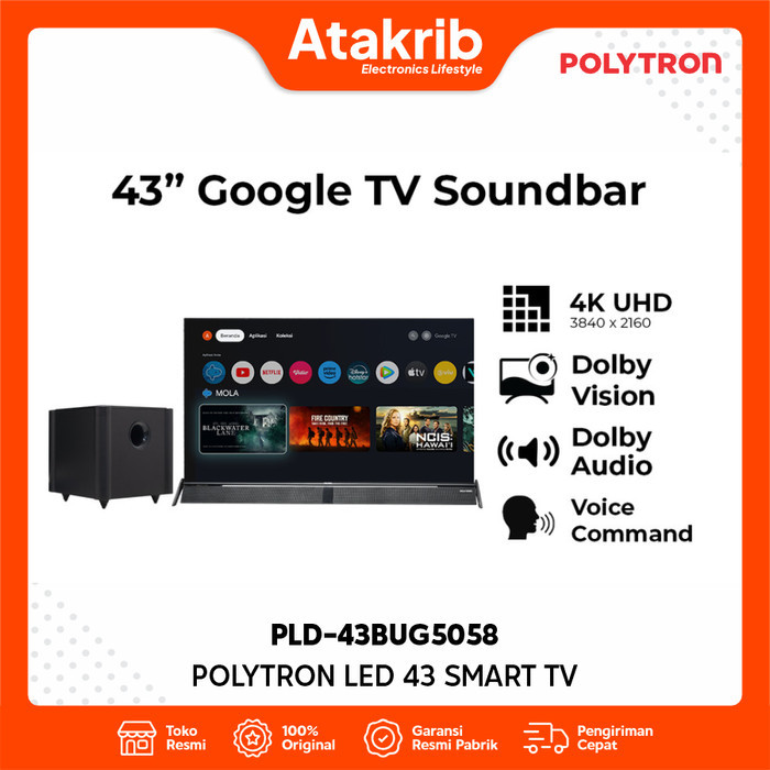 Jual POLYTRON LED 43 PLD-43BUG5058 4K UHD Smart Google TV | Shopee ...