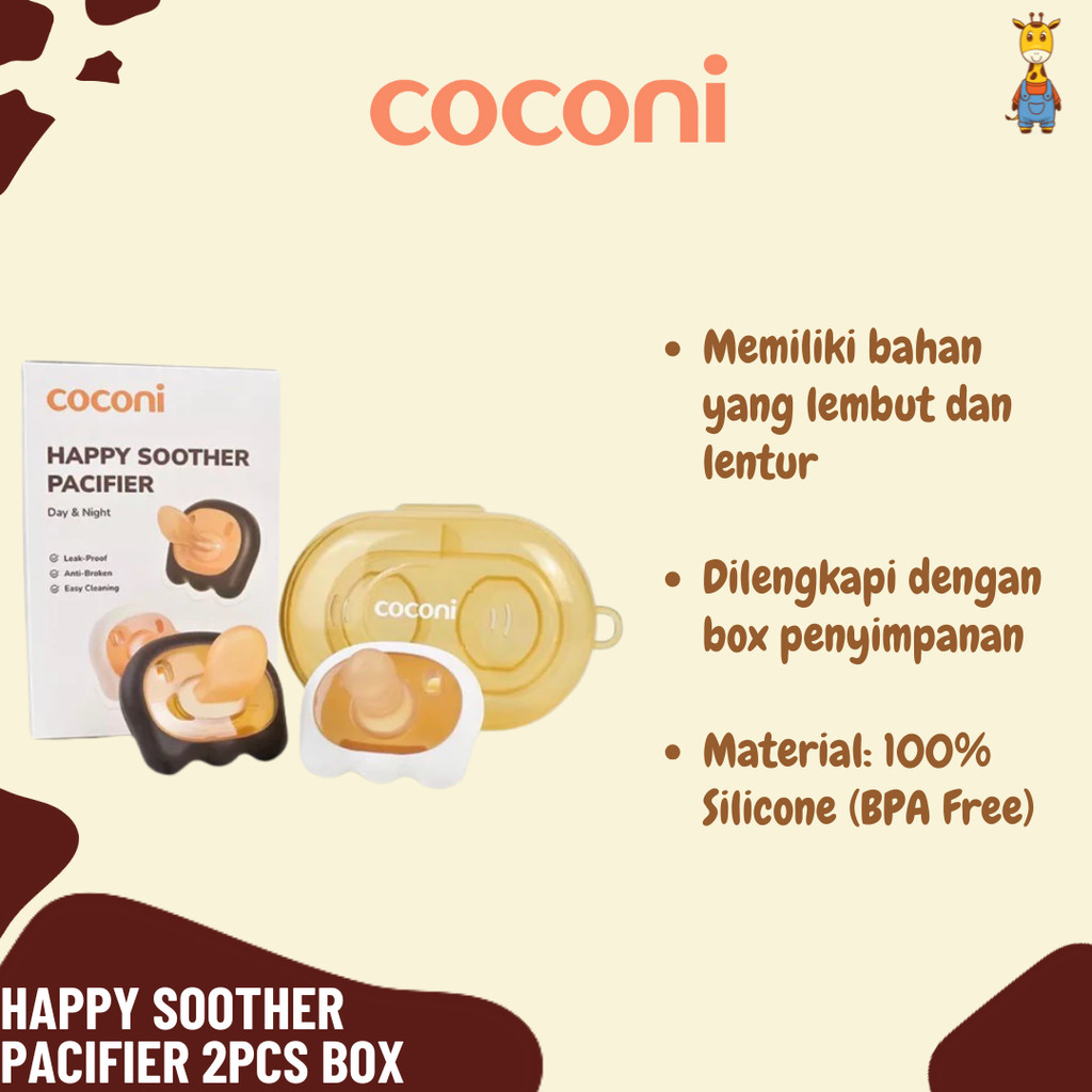 Jual Coconi Happy Soother Pacifier 2pcs Box - Dot Empeng Bayi 2pcs ...