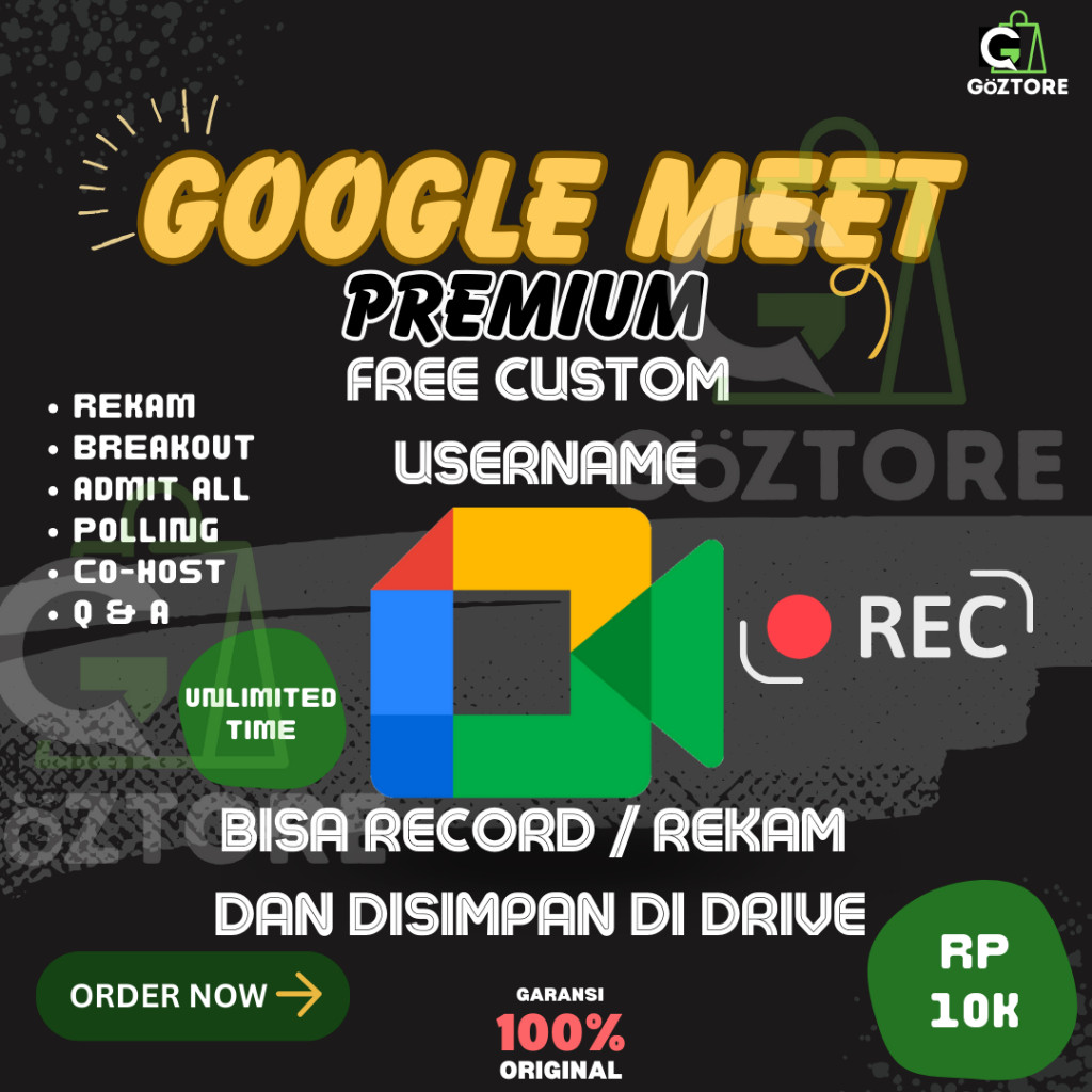 Jual Google Meet Gmeet Unlimited Duration Bisa Recording Rekam Layar Bergaransi Resmi Tidak ada ...