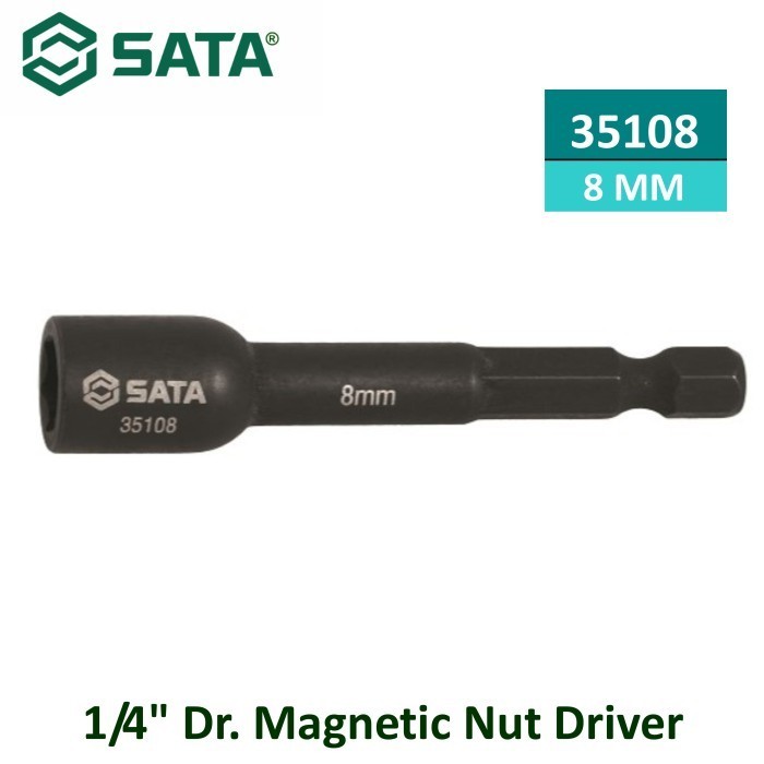 Jual SATA 35108 Adaptor Magnet 1/4 Inch Drive 8mm Magnetic Nut Driver 8 ...