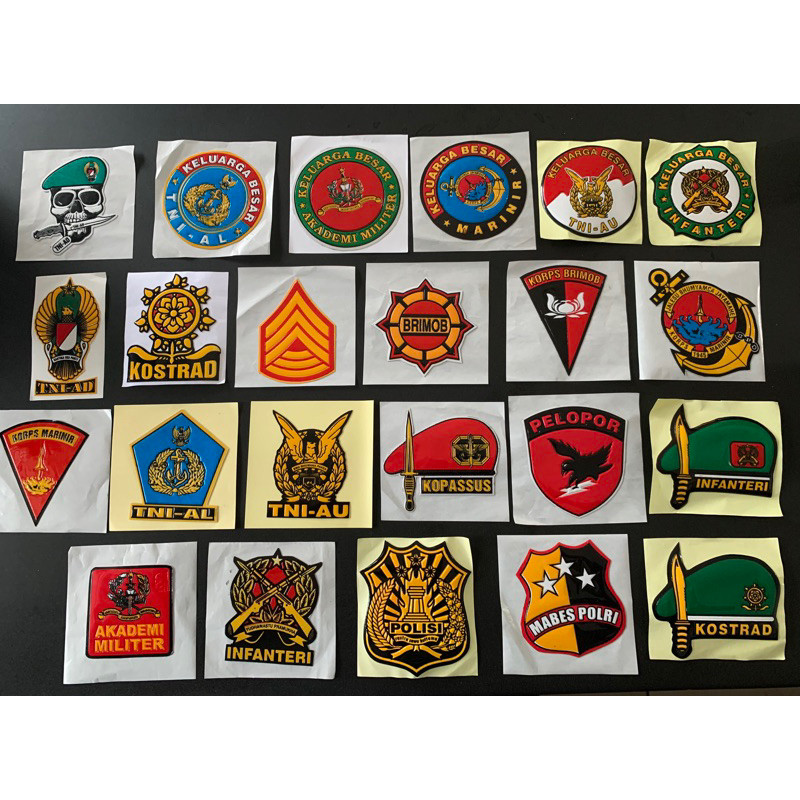 Jual Sticker Stiker Timbul Logo Kesatuan | Sticker TNI AD, TNI AL,TNI ...