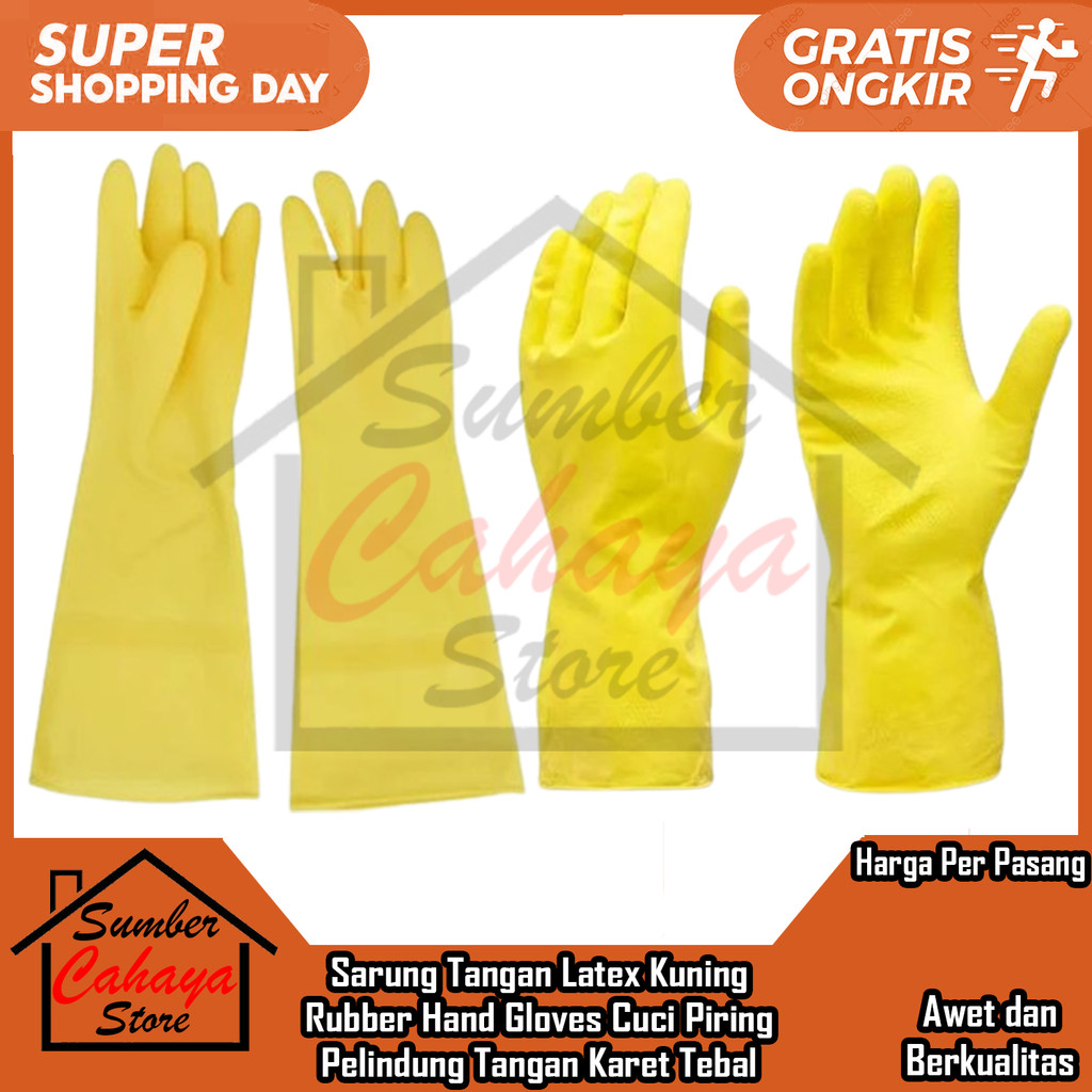Jual Ap Sarung Tangan Latex Kuning Rubber Hand Gloves Cuci Piring ...