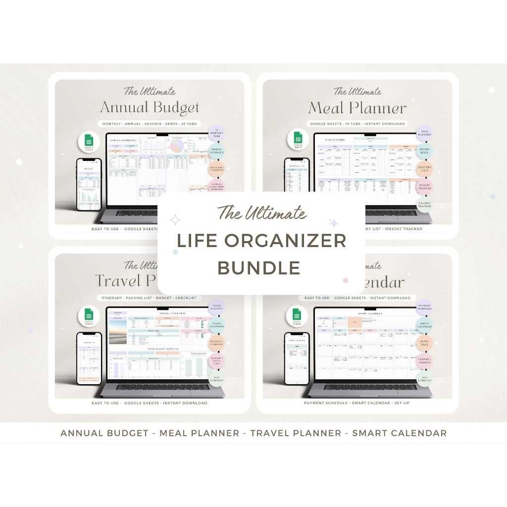Jual Bundle Life Planner Google Sheets Annual Budget Weekly Meal ...