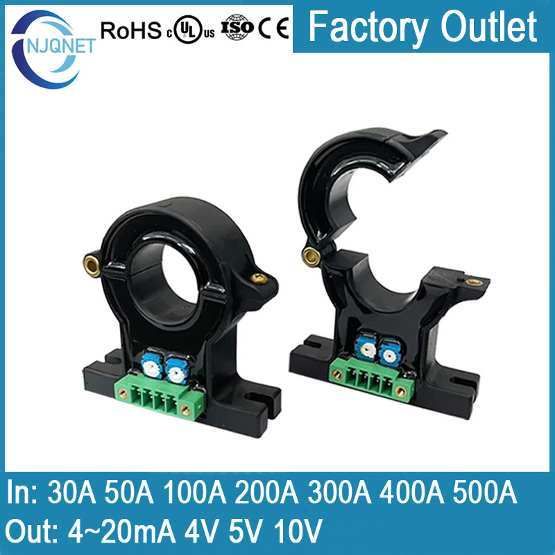 Jual Hall effect current sensor QNDBK1-21 AC DC 30A 50A 100A 200A 300A 400A / 4~20mA 10V 5V ...