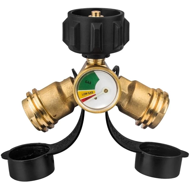 Jual Propane Splitter, Propane Tank Y Splitter Adapter With Gauge, 2 ...