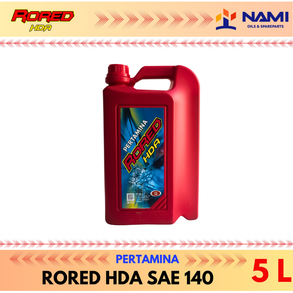 Jual *PERTAMINA RORED HDA SAE 140 (5L) GALON* Oli pelumas roda gigi ...