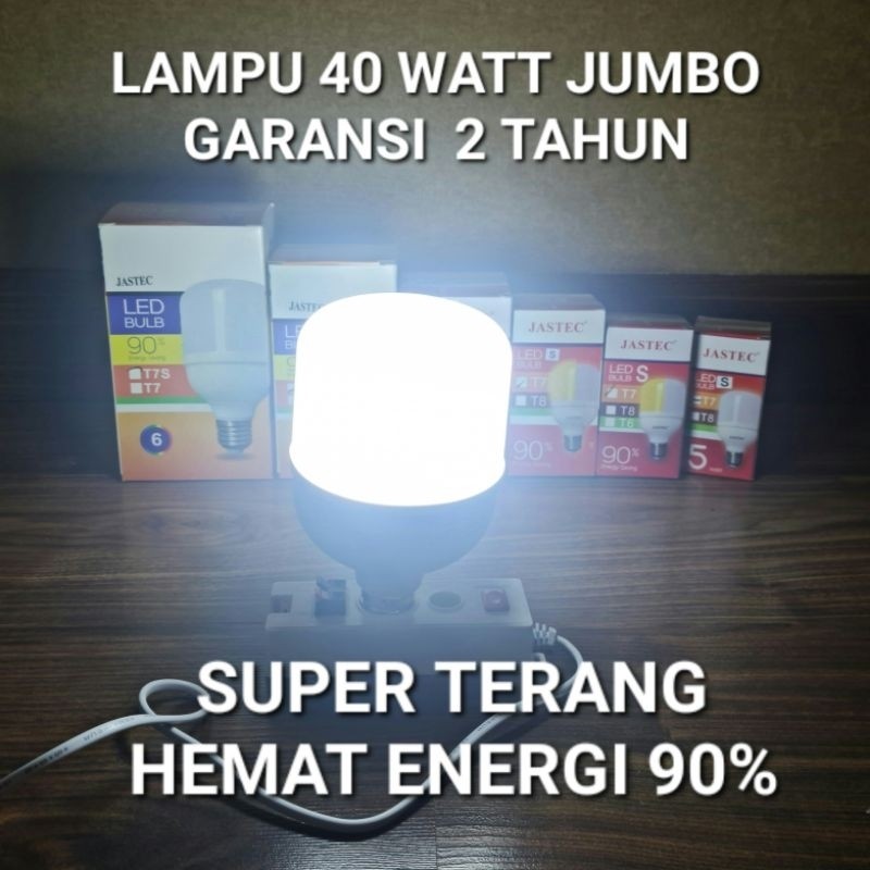 Jual LAMPU LED 40 WATT SUPER JUMBO BERGARANSI 2 TAHUN MODEL T7 HEMAT ENERGI 90% SUPER TERANG ...