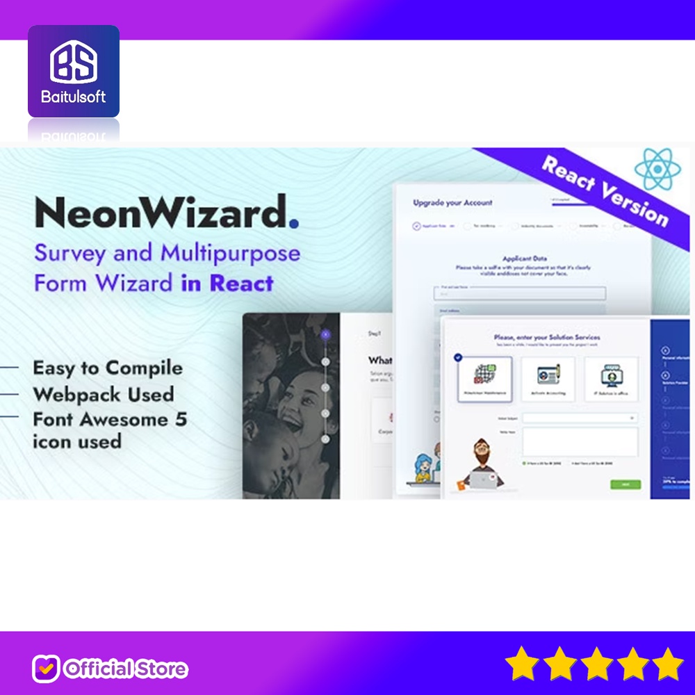 Jual NEONWIZARD - REACT JS QUESTIONNAIRE MULTISTEP FORM WIZARD REACT JS | Shopee Indonesia