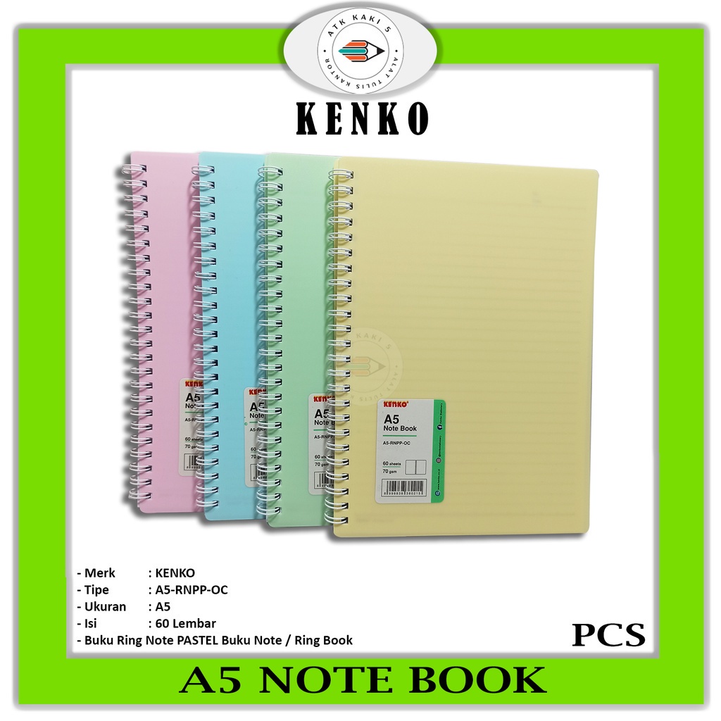 Jual KENKO - Note Book Kenko A5 Warna-Warna PASTEL -Pcs | Shopee Indonesia