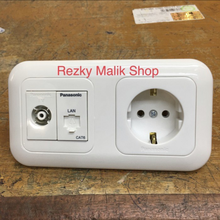 Jual stop kontak ncp outlet data lan cat 6 outlet antena tv panasonic ...