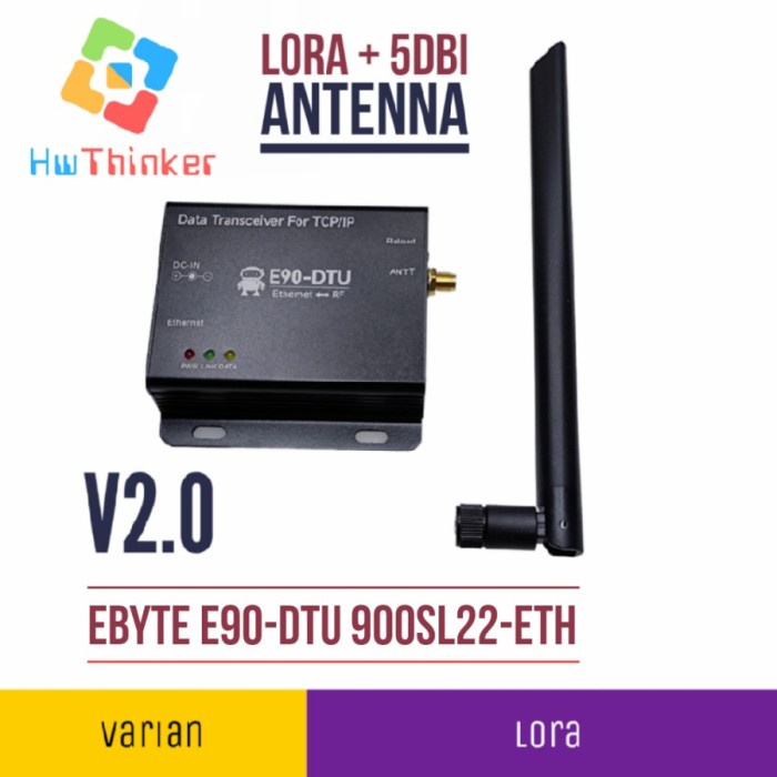 Jual EBYTE E90-DTU (900SL22-ETH) MODBUS TCP/IP to LORA 900MHz with Antenna - Lora 3S | Shopee ...