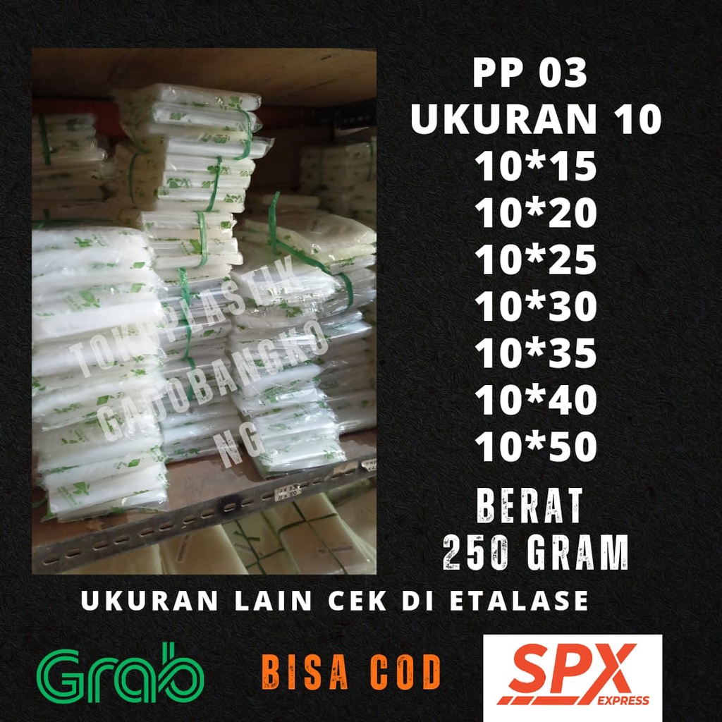 Jual Plastik PP / plastik PP Lebar 10 Tebal 03 ukuran 10x15 , 10x20 ...