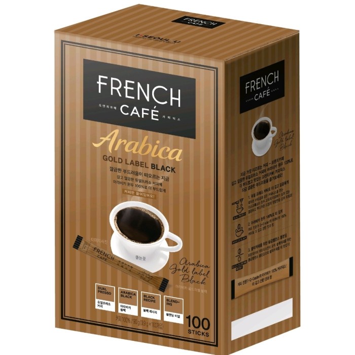 Jual [10 Sachets] French Cafe Arabica Gold Label Black Korea | Shopee ...