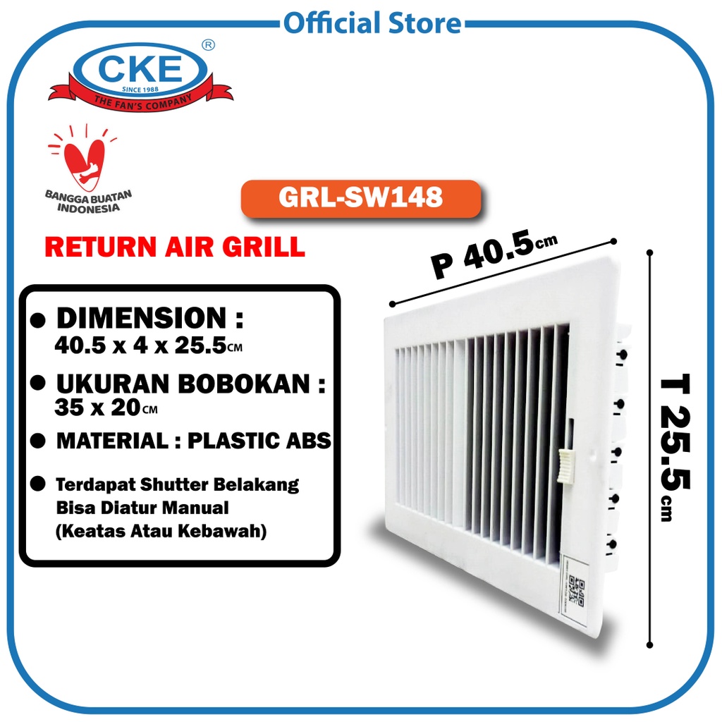 Jual RAG return air grille Ukuran 20 X 35 cm Grill AC Ducting Ventilasi ...
