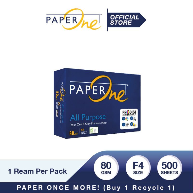 Jual Kertas HVS Paper One F4 80 gram ( 1rim ) | Shopee Indonesia