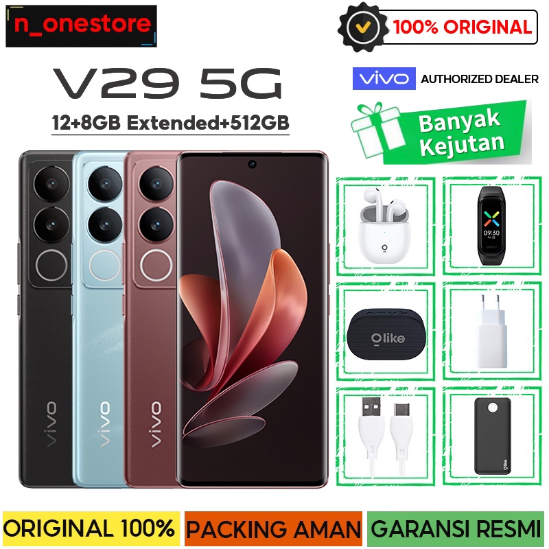 Jual Vivo V29 5G 12/512GB NFC Snapdragon 778G 50 MP HD AF Selfie, 3D Curved Screen with Slim ...