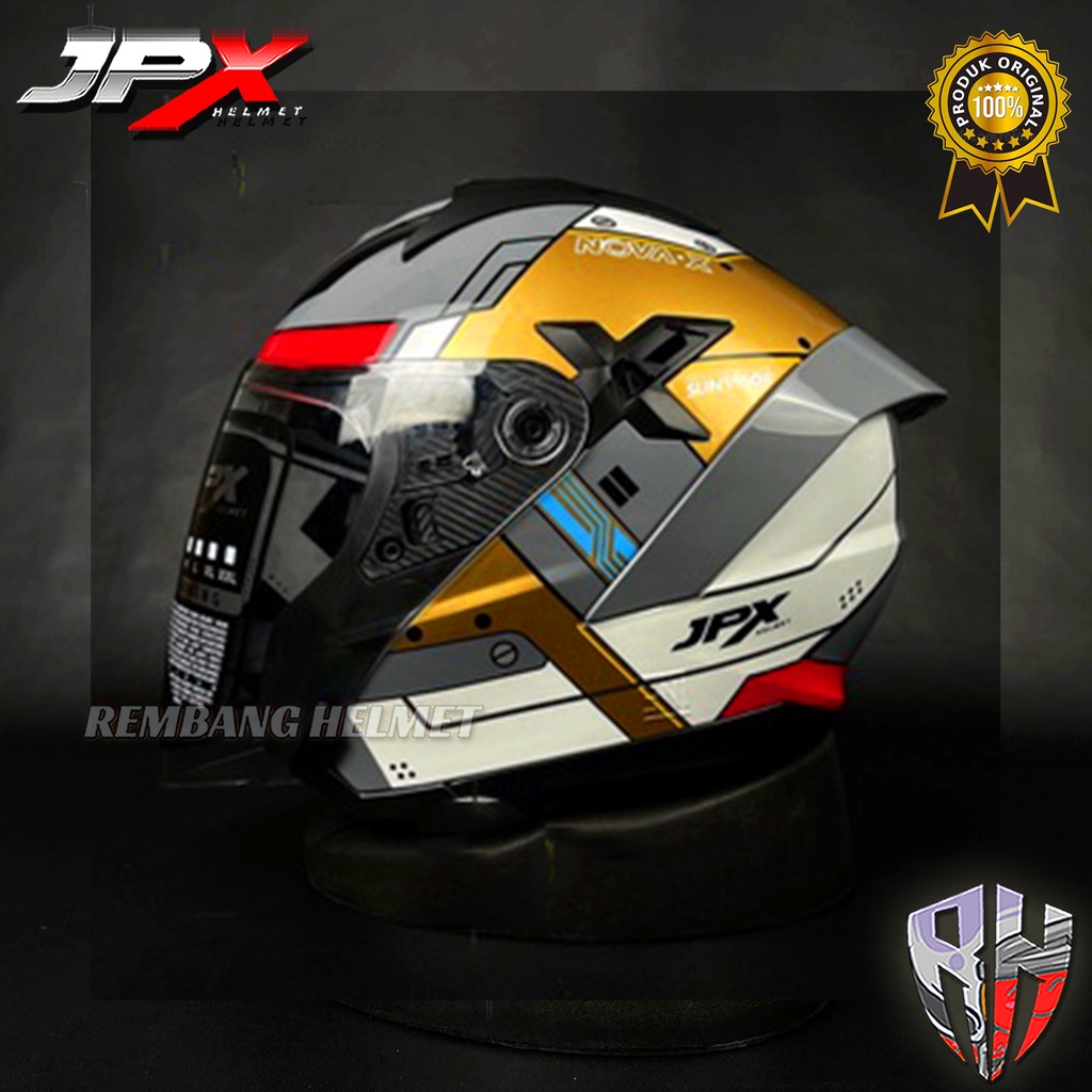 Jual HELM JPX NOVA X HALF FACE - DOUBLE VISOR N5 ESCAPE | Shopee Indonesia