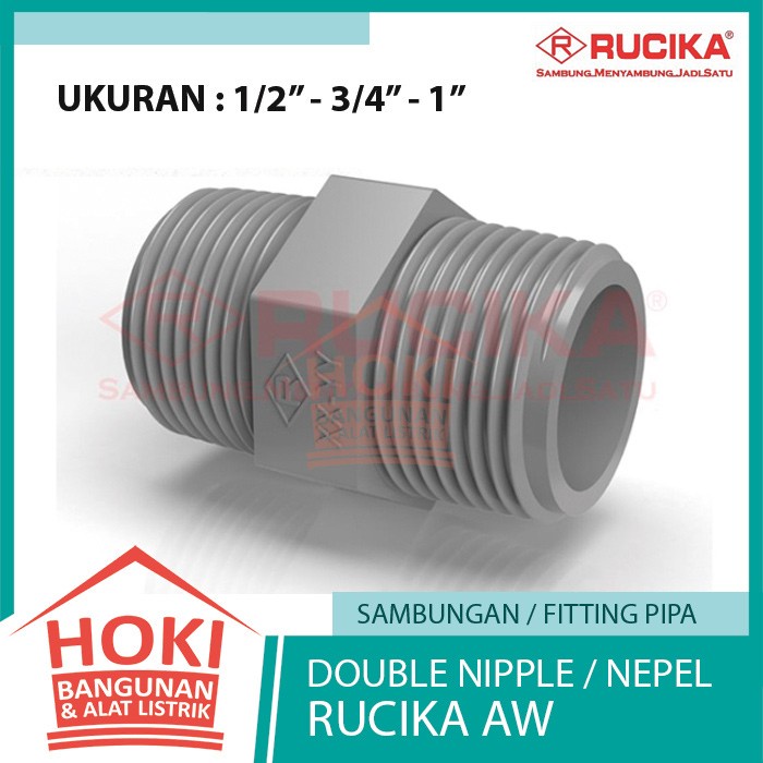 Jual DOUBLE NIPPLE 1/2" 3/4" 1" RUCIKA AW - Sambungan Pipa PVC Dobel Nepel | Shopee Indonesia