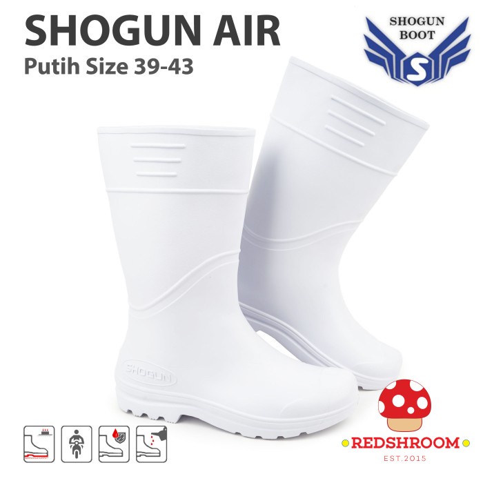 Jual Sepatu Boot Tinggi SHOGUN AIR PUTIH Boots EVA Ringan Nyaman Anti ...