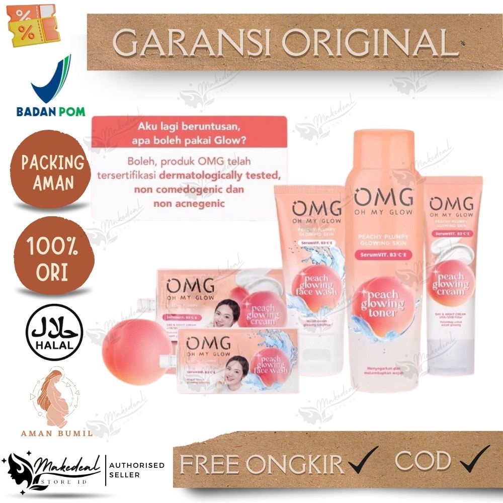 Jual OMG Oh My Glow Series | Toner | Face Wash | Cream Original tube ...