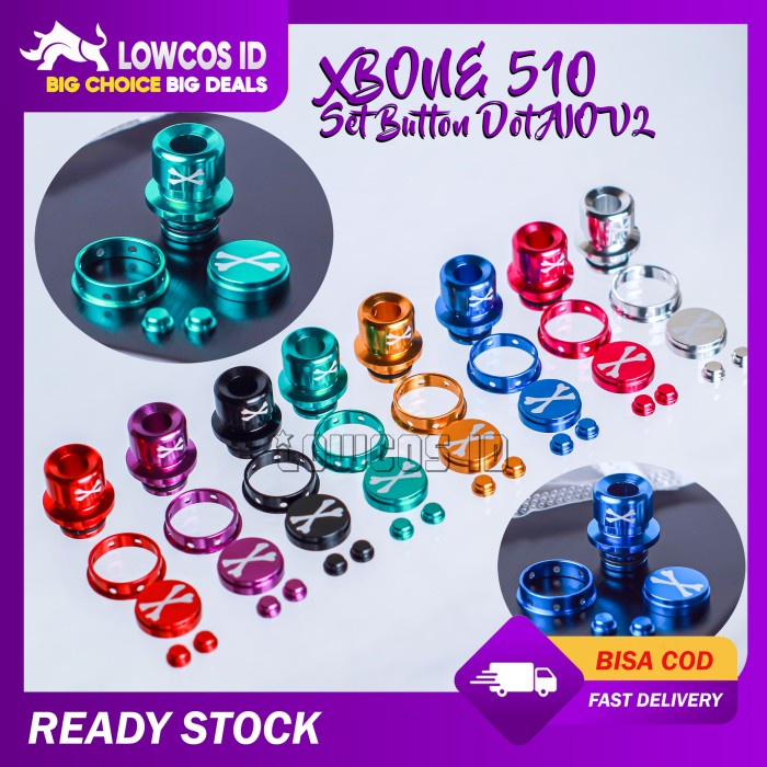 Jual X Bone Drip Tip Button Set DotAIO V2 DripTips Tombol Firing Up ...