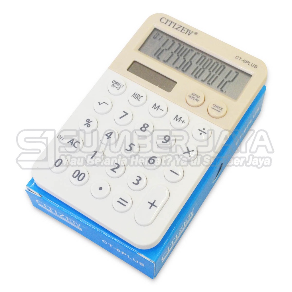 Jual Kalkulator Kecil Calculator Mini Citizeiv CT-6 Plus 12 Digits ...