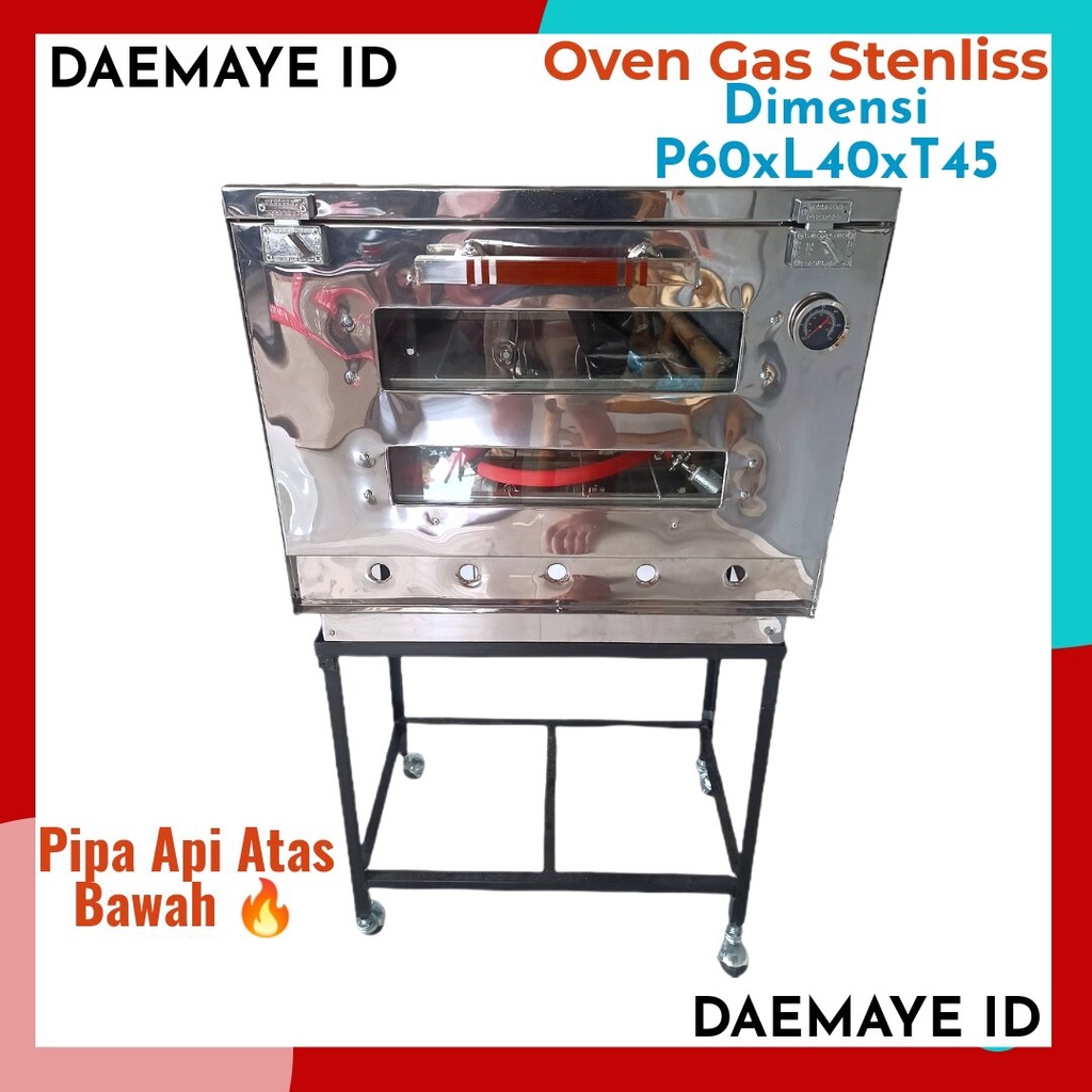 Jual Oven Gas Stenlis/Oven Gas Api Atas Bawah/Oven Panggang Kue/Oven ...