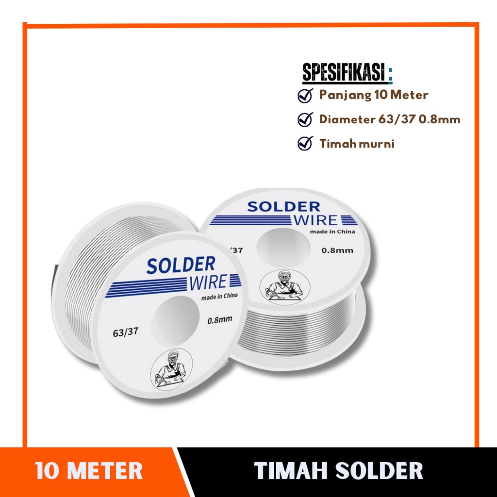 Jual Timah Solder 10M Gulung Kawat Soder Panjang Gulungan Isi Soldier ...